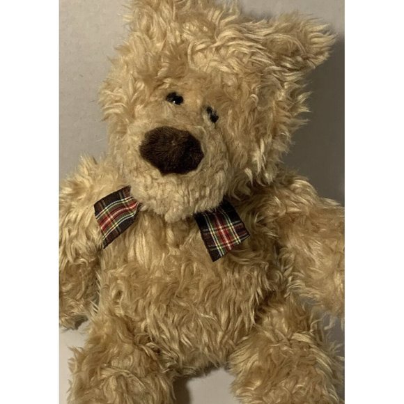 Gund | Toys | Gund Golden Teddy Bear 2 Plush Big Nose Christmas Plaid ...